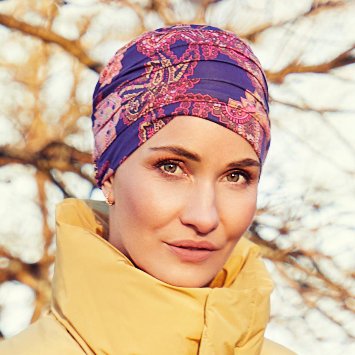 Bonnet chimio Yoga bambou multicolore Christine Headwear - Autrement Belle